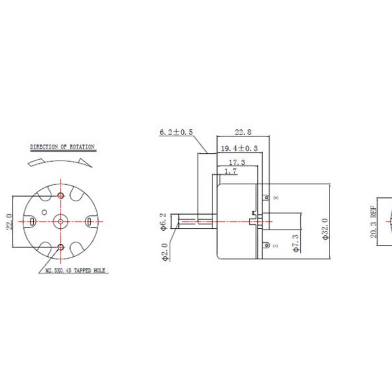 PM-500 series round shape DC brush motor - PJM